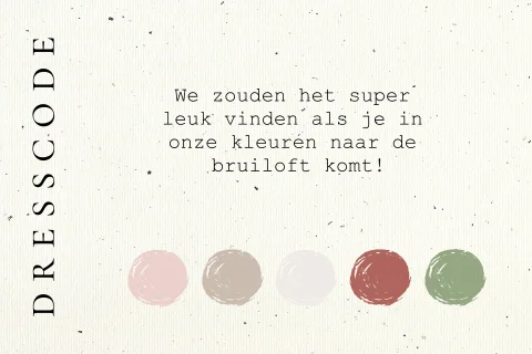 Dresscode kaartje bruiloft zwarte vlekjes achtergrond