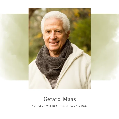 Rouwkaart portretfoto