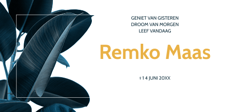 Rouwkaart modern ficus