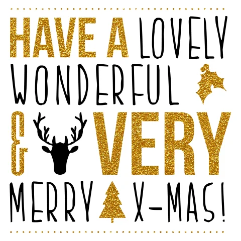 Carte de Noël carrée avec une écriture créative