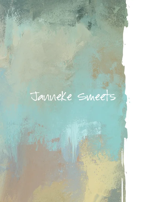 Moderne rouwbrief met abstracte schildering