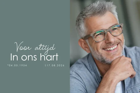 Bedankkaart rouw foto man modern