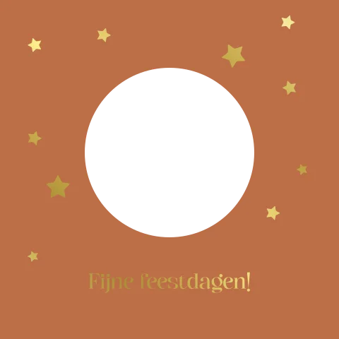 Originele kerstkaart met rond doorkijkje en eigen foto