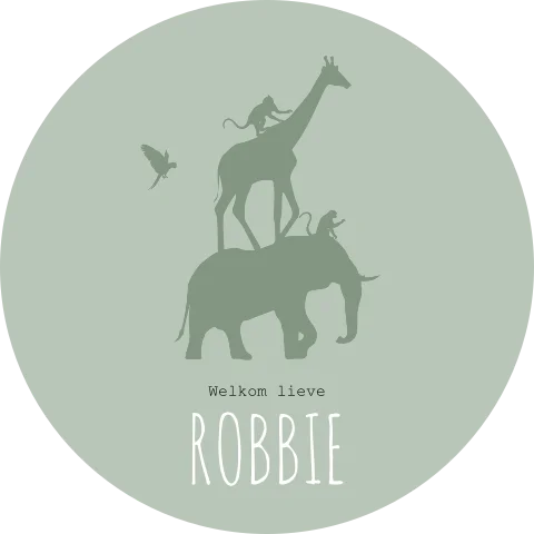 Raamsticker Rond Groen Dieren Safari